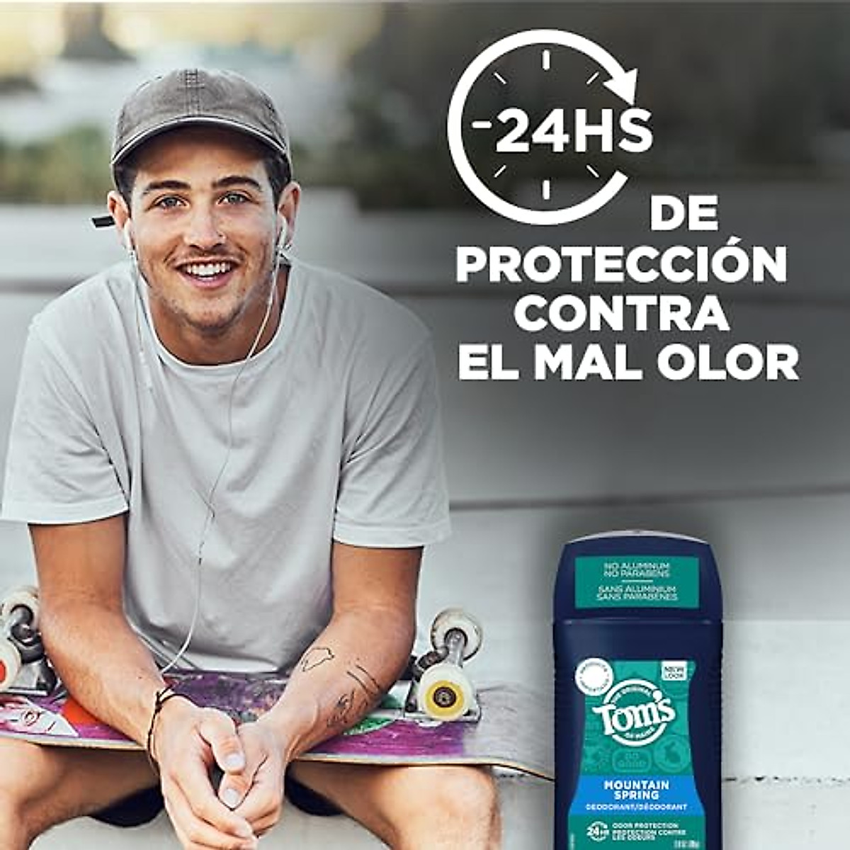 Tom's of Maine Long-Lasting Aluminum-Free Natural Deodorant for Men, Mountain Spring, 2.8 oz. (Packaging May Vary)