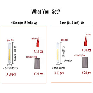 FASPLORE 50pcs Glow Sticks Night Fishing Glow Stick Green Fluorescent Light 4.5mm/3 mm (4.5 mm (0.18 inch) in diameter)