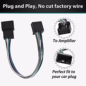 RED WOLF Add AMP Amplifier Subwoofer Speaker Wiring T-Harness Radio Stereo Plug Connector Compatible with Toyota 2018-2022 Camry RAV4 Tacoma Corolla Non-JBL System