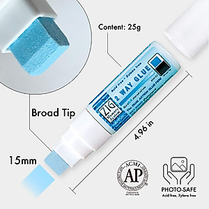 Kuretake Zig 2Way Glue Pen, 15mm Board Tip 2pcs Set, Quick Dry Liquid Stick Marker, for Artists, Crafting, Scrapbooking, Gift Card, Calligraphy, Made in Japan