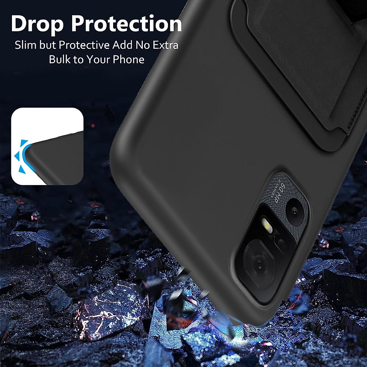 Case for Lively Jitterbug Smart4 / Lively Smart 4 /TCL 40XL / TCL 40T Case with Tempered Glass Screen Protector Folding Kickstand/Stand Card Holder/ Slots Wallet Shockproof Protective Case - Black