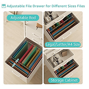 Lufeiya White Computer Desk with File Drawers Cabinet, 55 Inch Home Office Desk with Monitor Stand Shelves, Writing Study Gaming Desks with Led Lights and Power Outlets for Bedroom, White