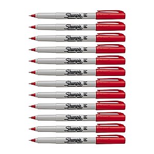 SHARPIE Color Burst Permanent Markers, Ultra-Fine Point, Red