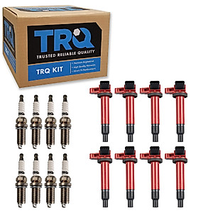 TRQ Ignition Coil & Iridium Spark Plug Kit Set for Lexus Toyota V8 New