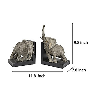 Decorative-Bookends Elephant Book-Ends Heavy Duty - Book Stoppers for Home Office School 5.34 LBS 11.8 * 7.9 * 9.8 Inch Newman House Studio