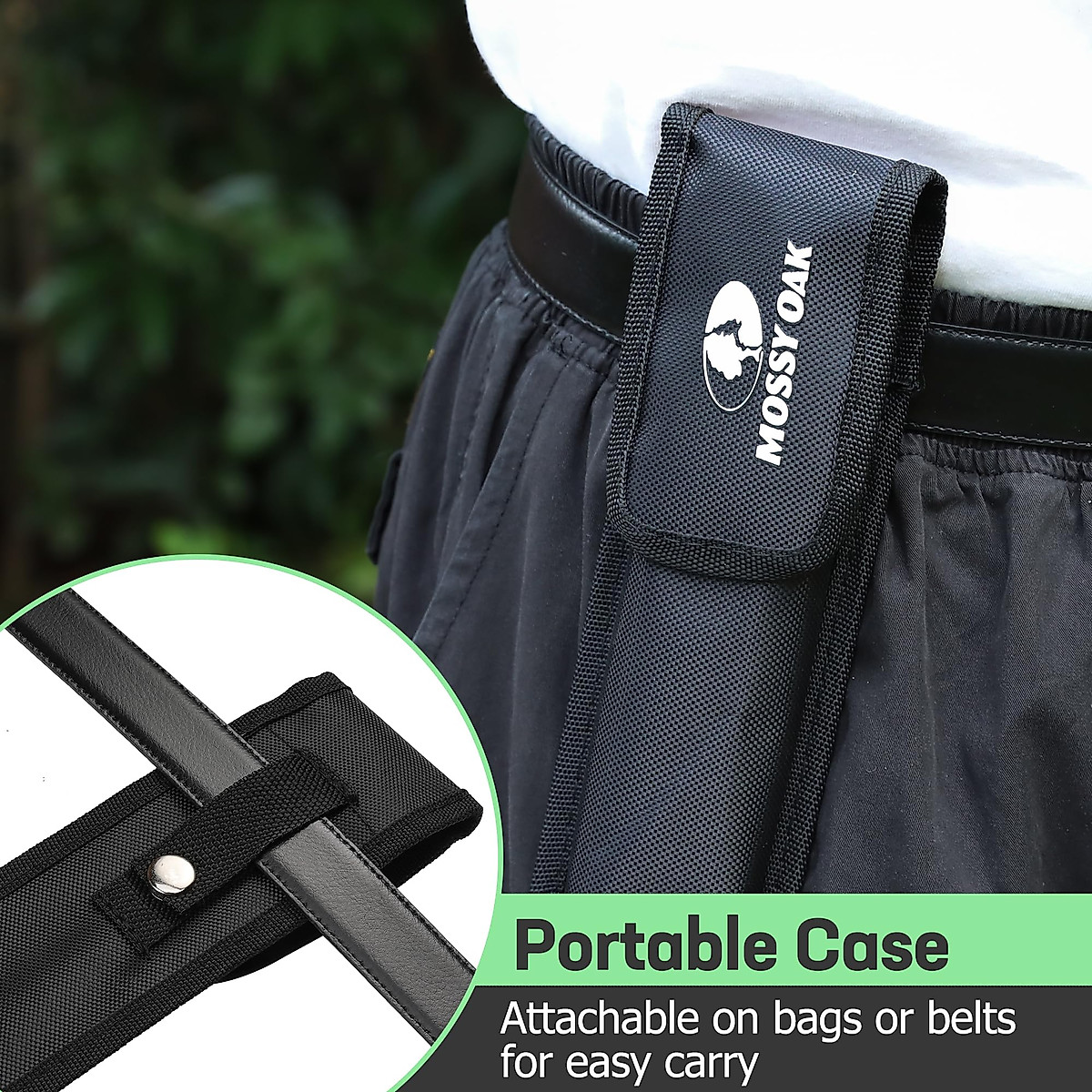 MOSSY OAK Folding Saw - 7 Inch Pruning Hand Saw with Pouch, D6A & M2 Bimetal Saw Blade, Hunting Saw Foldable for Deer, Tree, Wood, and Limb Cutting