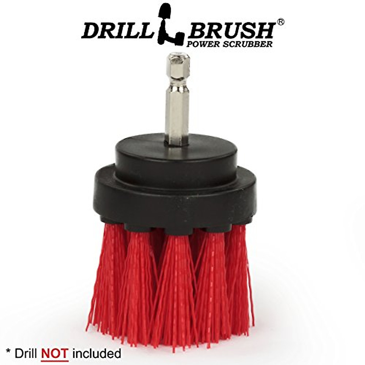 Drill Brush Power Scrubber - Small Round Stiff Brush - Outdoor Cleaning - Stiff Bristle Deck Brush - Scrub Brush - Concrete Bird Baths - Garden Statues - Spin Brush - Granite Headstone Brush