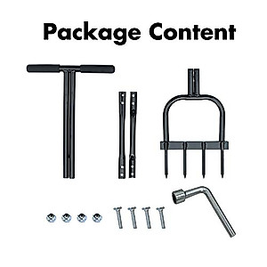 Gardzen Spike Aeration, Heavy Duty Aerator for Compacted Soils and Lawns, 35" x 11", Black