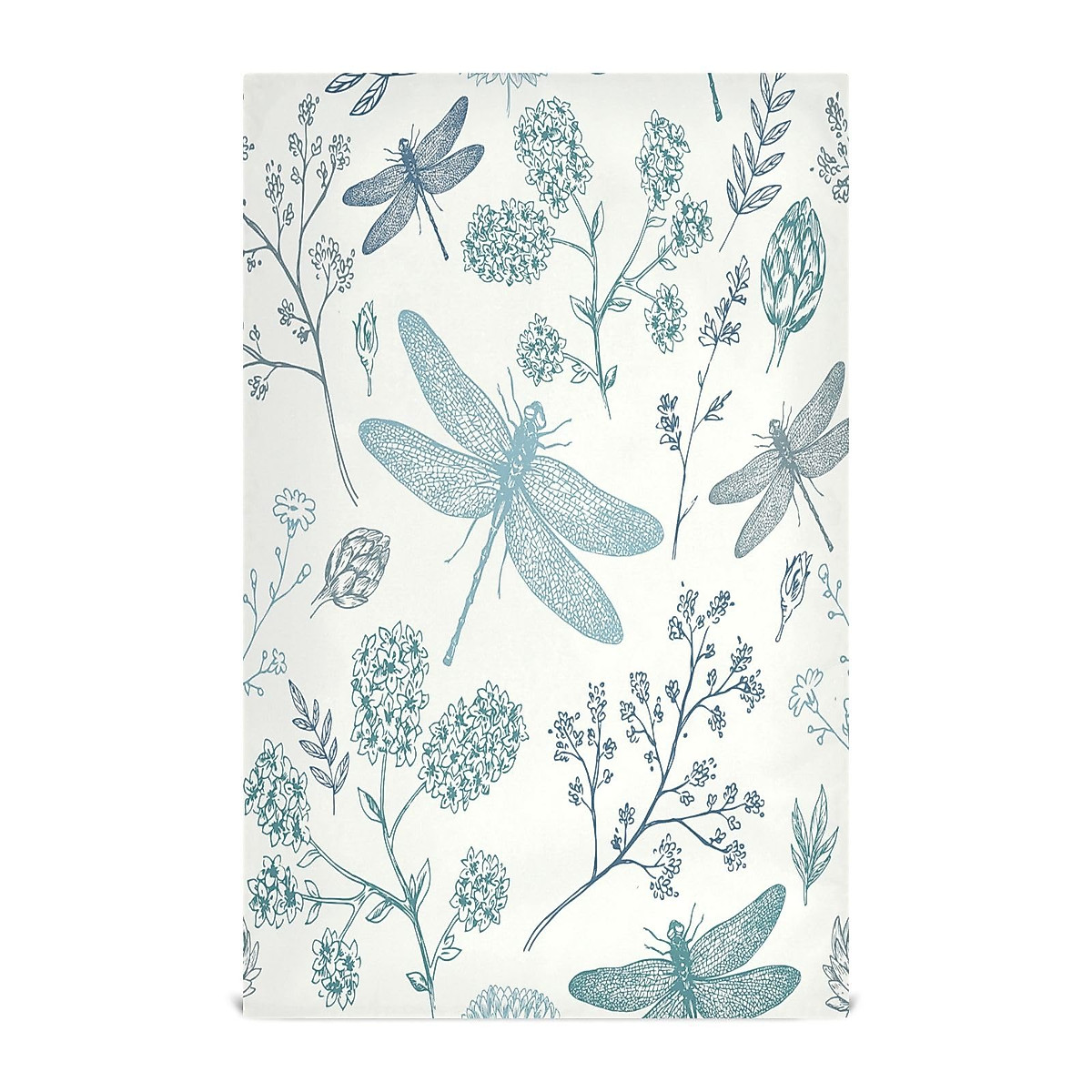 senya Blue Dragonfly Kitchen Towels 4 Pack, Absorbent Hand Towels Fast Drying Dish Cloths Tea Towel 28 x 18 in