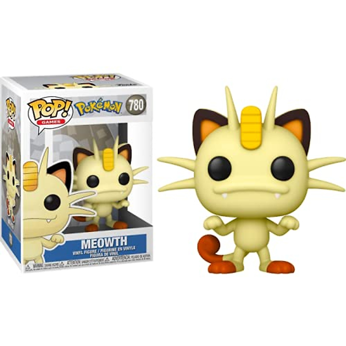 POP Meowth Funko Pop Vinyl Figure (Bundled with Compatible Pop Box Protector Case), Multicolor, 3.75 inches