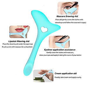 Winged Eyeliner Stencil, Eye Makeup Aid Tool, Reusable Silicone Eye Makeup Assistant Tool, Multi-Purpose Winged Eyeliner for Eye, Eyeliner Stencils for Eyes. (Blue)