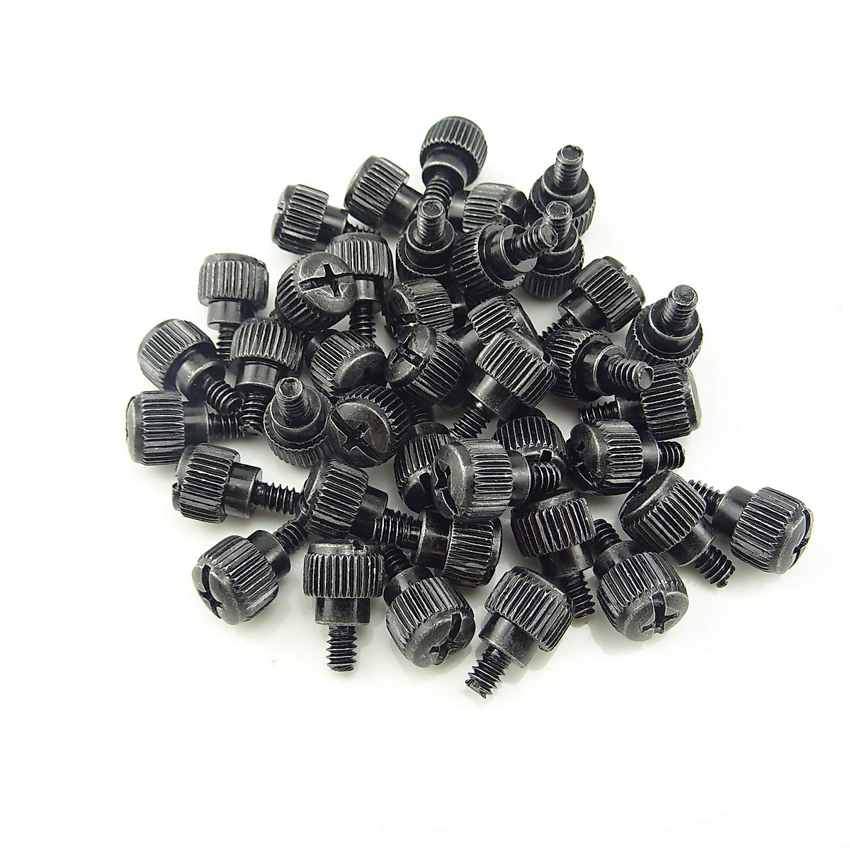 Honbay 40PCS 6#-32x5 M3.5 PC Computer Case Thumbscrews Thumb Screws (Black zinc)