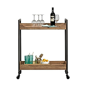 Sauder North Avenue Cart, L: 32.76" x W: 17.28" x H: 36.02", Sindoori Mango Finish