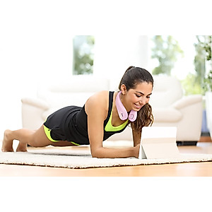 HUAYU, Personal Fan Neck, Neck Fans Portable Rechargable Prime, Portable Neck Fan Rechargeable, USB Powered Fan, 3 Speeds Hands free Neck Fan for Sporting and Outdoor activities (White&Pink)