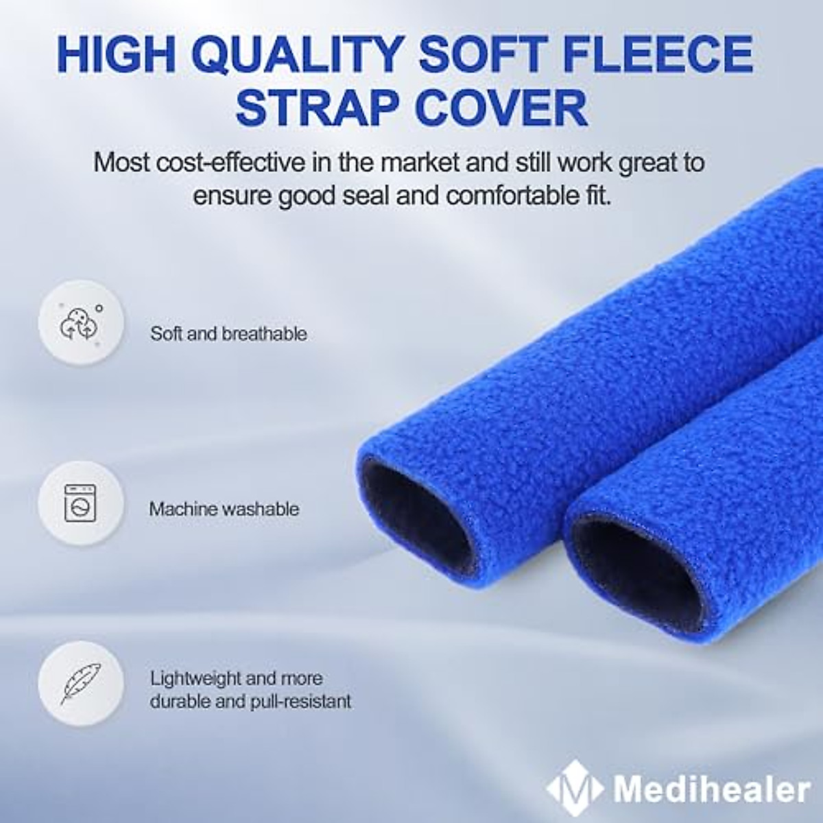 16 Pack Headgear Strap Covers, Universal and Reusable CPAP Strap Covers, Soft-Fleece Strap Pads for Reduce Red Marks, Great Value Kit Supplies by Medihealer