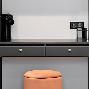 KOPPALIVE 10-Pack Modern Gold Cabinet Knobs, Hammered Solid Brass Drawer Knobs, Round Dresser Drawer Pulls and Handles, Kitchen Cabinet Hardware, Diameter 1-3/16 Inch