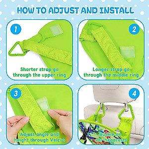 OKOOKO Car Seat Toy Rear Facing Car Seat Toy Baby Travel Toy Kick and Play with Baby Mirror Plush Toys Thickened Pad Adjustable Sensory Toy for Newborn Baby Infant