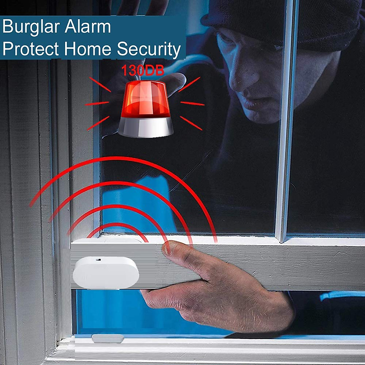 Evernary Door Window Alarm, Wireless Pool Door Alarm for Home Kids Saftey with 120dB Loud 4 Working Modes, Magnetic Sensor for Garage Business Apartment Office (7Pack)