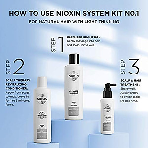 Nioxin System 1 Scalp & Hair Treatment, Natural Hair with Light Thinning, 6.8 Fl Oz (Pack of 1)