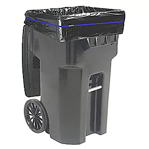 Large Rubber Bands Set of 3, Fits 55, 65, 96 Gallon Trash Cans, Extra Large Rubber Bands for Big Garbage Can Bag, Durable Kitchen Trash Bag Bands, Heavy Duty Moving Bands in Black Blue, and Olive Green