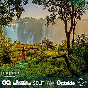 JadeYoga Voyager Yoga Mat - Lightweight & Portable Rubber Yoga Mat - Non-Slip Exercise Mat for Women & Men - Great for Yoga, Home Workout, Gym Fitness, Pilates, Stretching, and More (68" Olive Green)