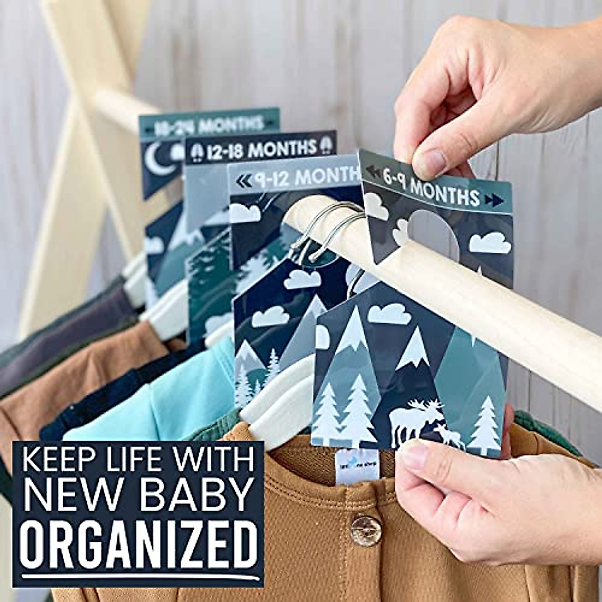 6 Baby Closet Size Dividers Boy - Adventure Baby Closet Dividers by Month, Baby Closet Organizer for Nursery Organization, Baby Essentials for Newborn Essentials Baby Boy, Nursery Closet Dividers Boy