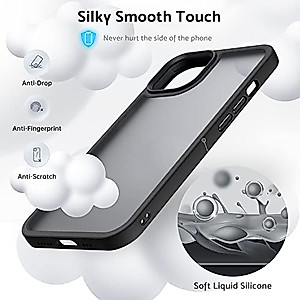 Anqrp Designed for iPhone 13 Mini Case, [Support Wireless Charging] Soft Silicone Slim Anti-Scratch Phone Case for iPhone 13 Mini 5.4 inch, Black