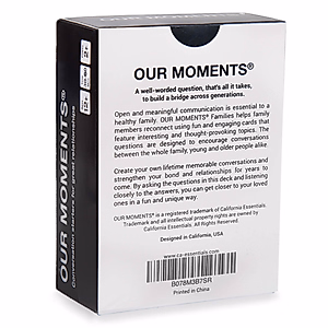 OUR MOMENTS Families: 100 Conversation Starter Cards for Families and Kids - Relationship Building - Car Travel, Road Trip & Card Game for Healthy Loving Family - Questions for Family Activities