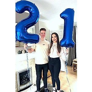 Jumbo Navy Blue Number 1 Balloon 40 Inch, Mylar Foil Number One Balloons for Boy Girl 1st 1 11 21 31 41 51 81 Birthday Party, Giant Balloons Anniversary Graduations Photo Shoot Decorations