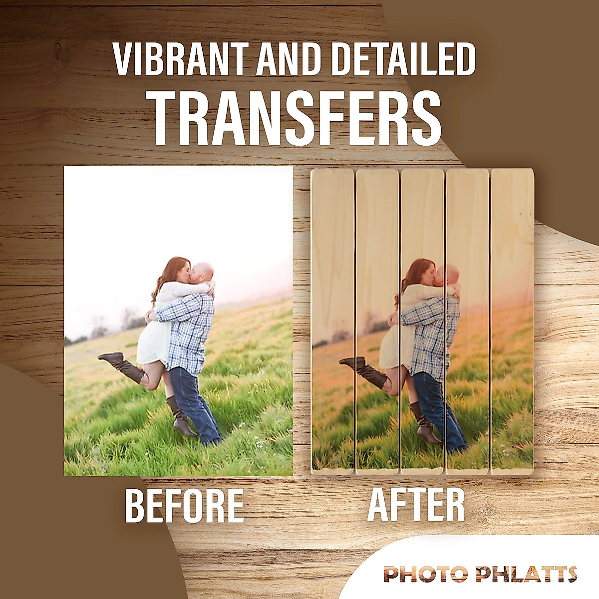 PHOTO PHLATTS Photo Transfer Medium Gel for Transferring Photos to Wood and Other Hard Surfaces | Premium Image Transfers for Wood DIY Crafts and Personalized Gifts | 8oz