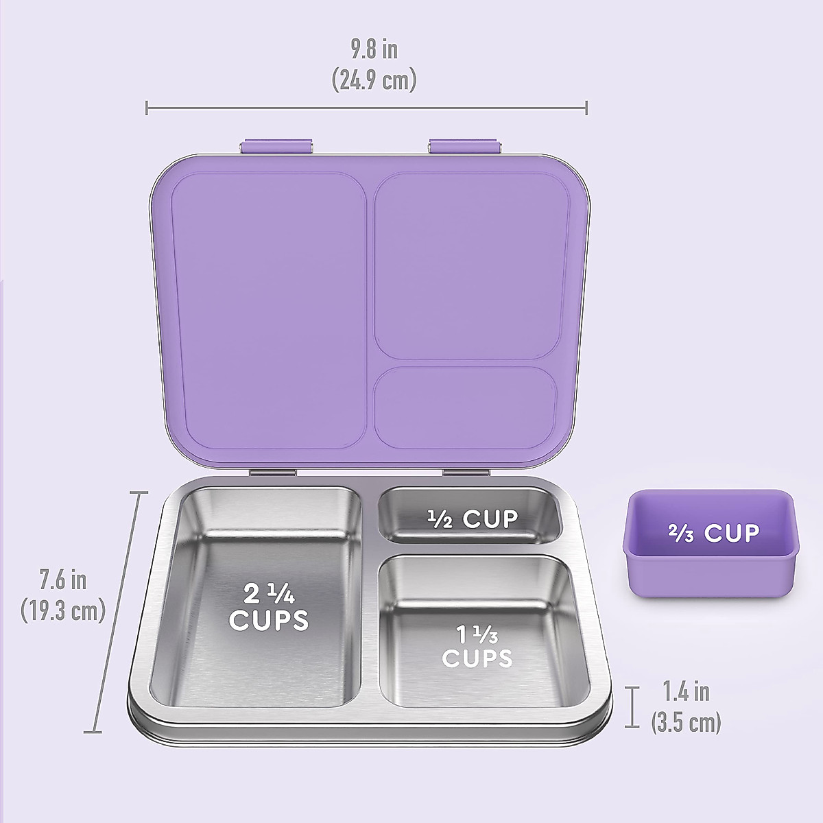 Bentgo® Kids Stainless Steel Prints Lunch Box Set With Reusable Stainless Steel Utensils (Unicorn)