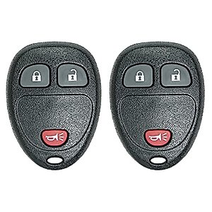 Keyless2Go Replacement for Keyless Entry Car Key Vehicles That Use 3 Button OUC60270 OUC60221, Self-programming - 2 Pack