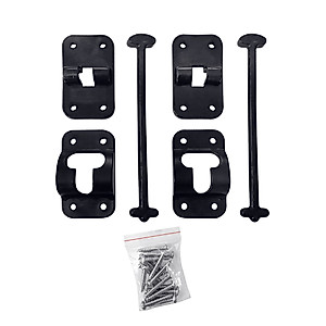 Camp'N 6" RV Door Holder and Latch - Camper & Trailer Door Catch - T Style OEM - Black 2 Pack with Hardware