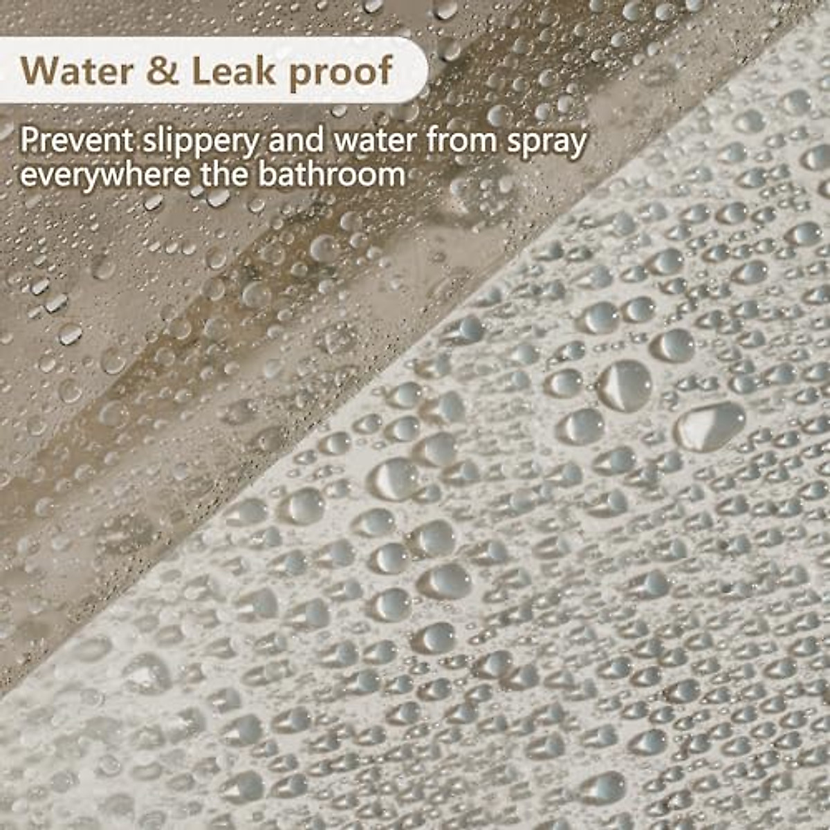 EurCross Waterproof Brown Plastic Shower Curtain with 5 Bottom Magnets, 4G Clear PEVA Shower Curtain Liner for Bathroom 72x72 inches