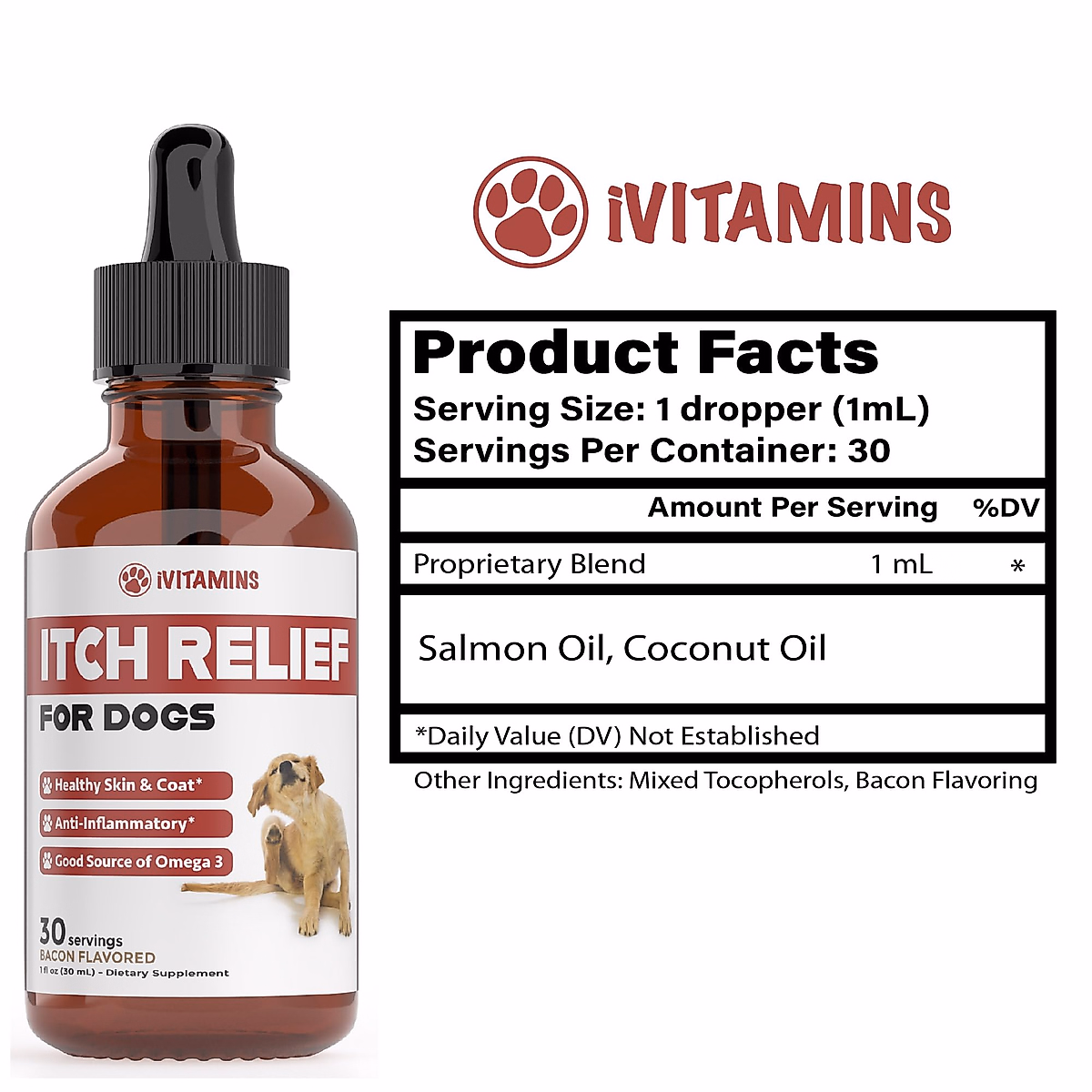 Itch Relief for Dogs | Dog Itch Relief | Helps to Naturally Relieve Itching, Allergies, & More by Improving the Skin & Coat Health | Allergy Relief for Dogs Itching | Dog Itching Skin Relief | 1 fl oz