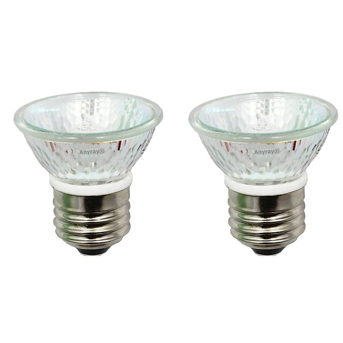 Anyray A1875Y (2-Bulbs) HR16 120V 25W E27/E26 MR-16 25 Watt JDR C Halogen Bulb Lamp HR 16 with Lens (25 Watts)