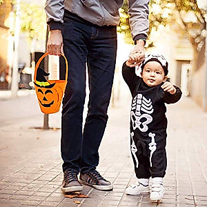 6 Piece Trick or Treat Bucket, Halloween Treat Bags, Non-Toxic Halloween Party Supplies for Kids, Boys and Girls