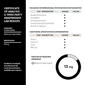 22mg Ultra Concentrated Spermidine Supplement - 3rd Party Tested Spermidine Supplements for Men and Women - Rice Germ Extract and Trihydrochloride Complex Blend - 60 Vegetarian Capsules - 30 Servings