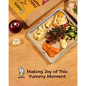 Katbite 200Pcs 12x16 In Unbleached Parchment Paper for Baking, Precut Parchment Paper Sheets, Heavy Duty Flat Baking Paper, Half Sheet Baking Sheets for Baking Cookies, Cooking, Air Fryer, Oven