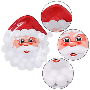 Aneco 50 Pieces Christmas Paper Plates Santa Plates Christmas Party Plates Party Supplies Party Tableware for Christmas Party