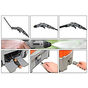 Ivation Multipurpose Portable Spray Washer w/ Water Tank - Runs on Built-in Rechargeable Battery, Home Plug and 12v Car Plug - Integrated Roller Wheels