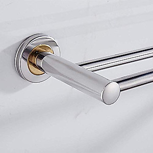 Towel Racks QLDFX Towel Rack Towel Rail Bath Towel Shelf Towel Storage Bath Towel Rail Single Towel Bar Fordouble Rod Stainless Steel Bright Bathroom Kitchen Shower Wall Hanging Towel Rack-40cm Towel
