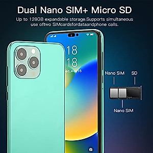 3G Unlocked Cellphone, 6.1 Inch HD Screen, Dual SIM Slots 3G Cellphone,2GB RAM 32GB ROM, Face ID Unlocked Mobile Phone for Android 10 4000mAh(Green)