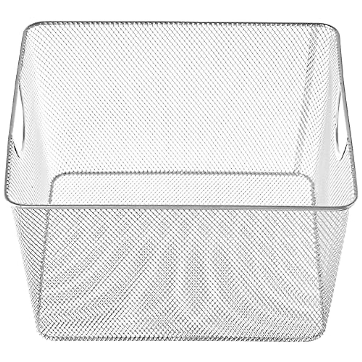 Silver Mesh Open Bin Storage Basket Organizer for Fruits, Vegetables, Pantry Items Toys, Etc.