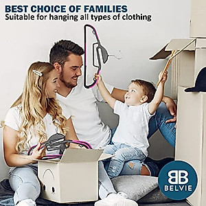 Pink Color Plastic Clothes Hangers (20 Pk) Non Slip Rubberized U-Slide Hanger, Ultra Thin Space Saving Suit Hanger, Non Slip Pants Hanger, Strong & Heavy Duty Plastic Coat Hanger, Strap Hooks.