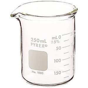 Pyrex 1003-250CN Heavy Duty Griffin 1003 250mL Beaker Double Scale Grad, Glass