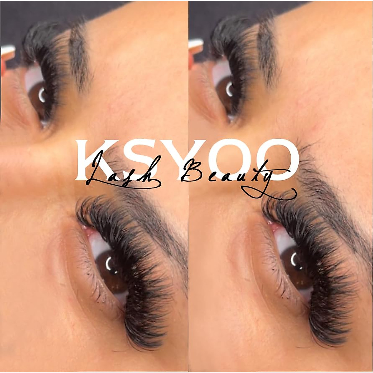 KSYOO D Curl 12-20mm Long Fluffy Mink Lashes, Clear Band Faux Mink Dramatic Curl Lashes that Look Like Lash Extension,Big Wispy Thick Volume strips lashes-5 Pairs (Clear Band V2)