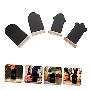 STOBOK 4pcs Tombstone Blackboard Decoration Desk Topper Decor for Home Woodsy Decor Desktop Decors Note Blackboards Decors Message Board Signs Display Board Household Wooden Mini Craft