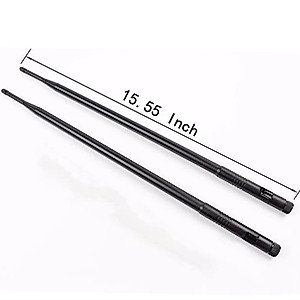 1.3ft 2X 10dBi WiFi Bluetooth Antenna Dual Band Omni Directional Antenna 2.4Ghz/5Ghz RP-SMA Male Long Range for Wireless Wi-Fi Router Network Devices PC Camera WiFi 6 Adapter Desktop PC USB Adapter