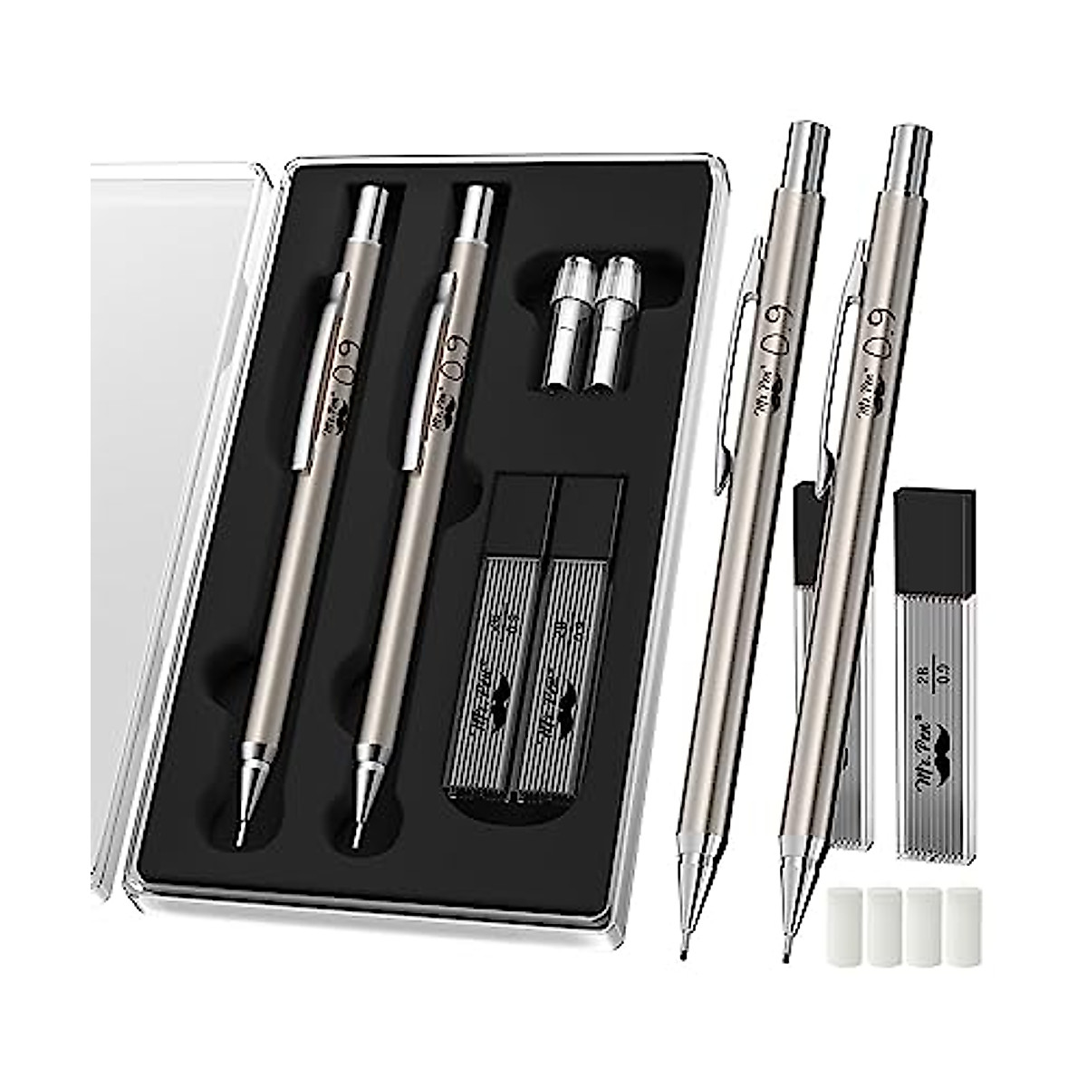 Mr. Pen- Mechanical Pencils, Metal, 0.9mm, 2 Pack, Drafting and Lead Pencils